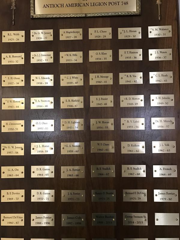 Past Commanders Plaque | The American Legion Centennial Celebration